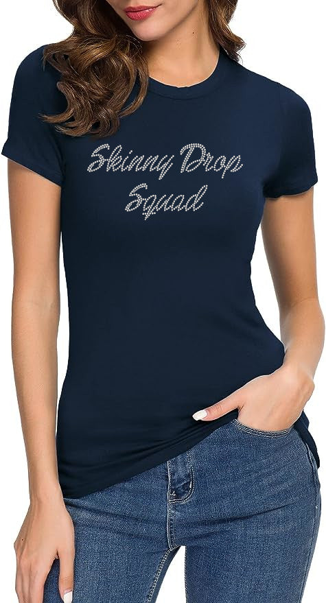 SKINNY DROPS SQUAD | FUN FITNESS Collection BLING Women's Tee Mini Log ...