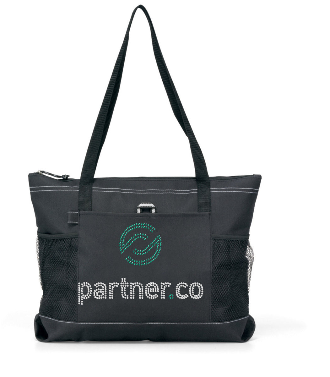 Partner.Co | BUSINESS CASUAL Collection BLING Gear Zipper Tote Bag ...